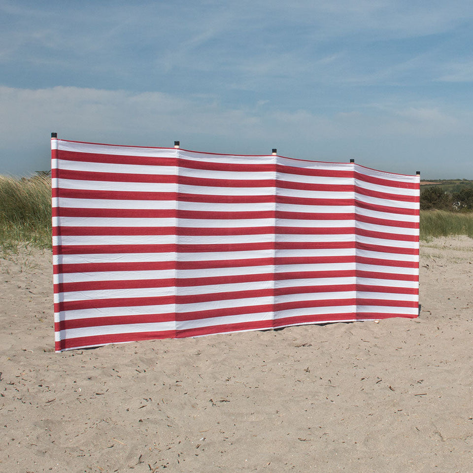 Red & White Striped Cotton Canvas Windbreaks